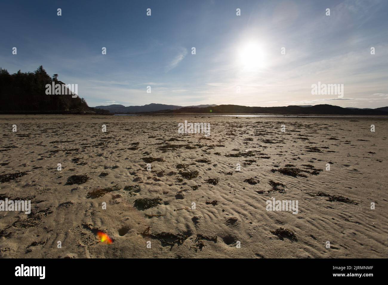 Peninsula of Ardamurchan, Scotland. Silhouetted view of the River Shiel ...