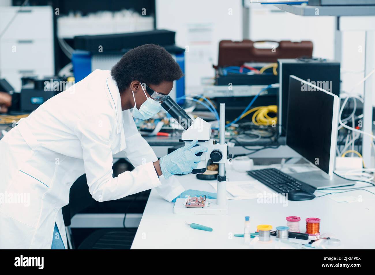African american scientist in mask hi-res stock photography and images ...