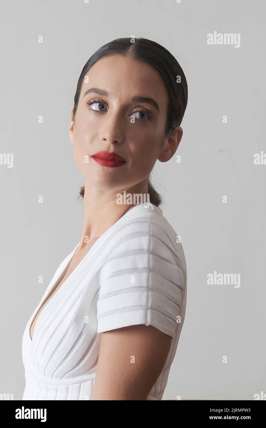 Actress Maria Pedraza poses in a portrait session, at the Academia del ...