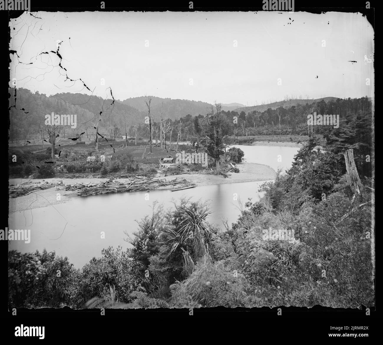 Upper Hutt River at the Fern Ground, Wellington and Masterton Road, NZ ...