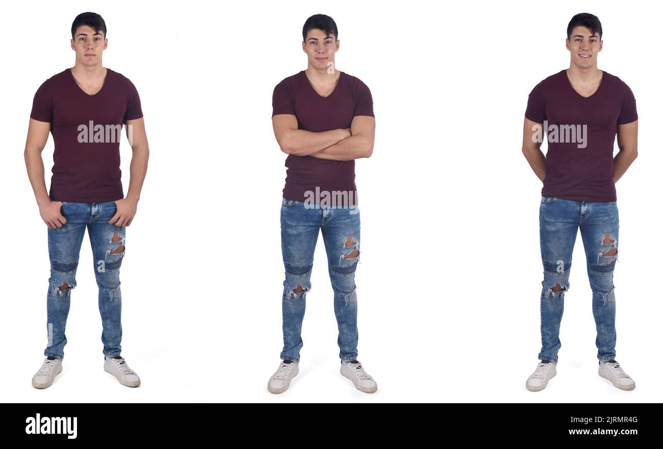 front view on same man on white background Stock Photo - Alamy