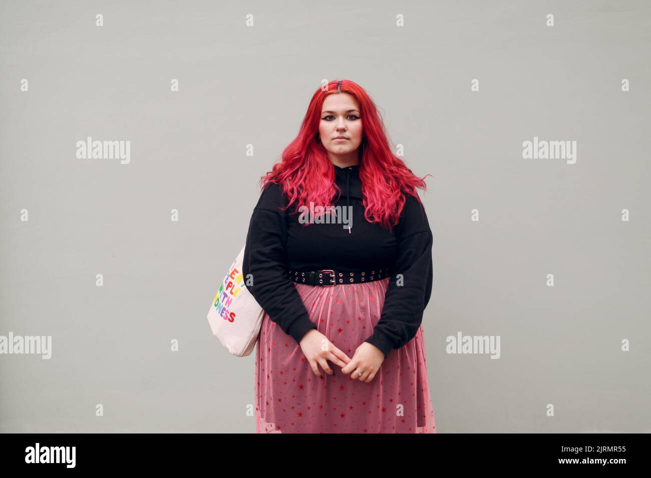 Plus size overweight fat body positive lgbtq woman with red hair and ...