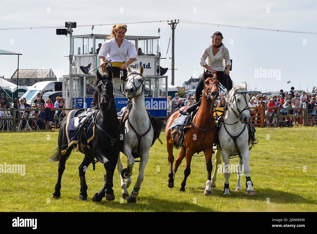 Bridport, Dorset, UK. 25th August 2022. The Devil’s Horsemen performing ...