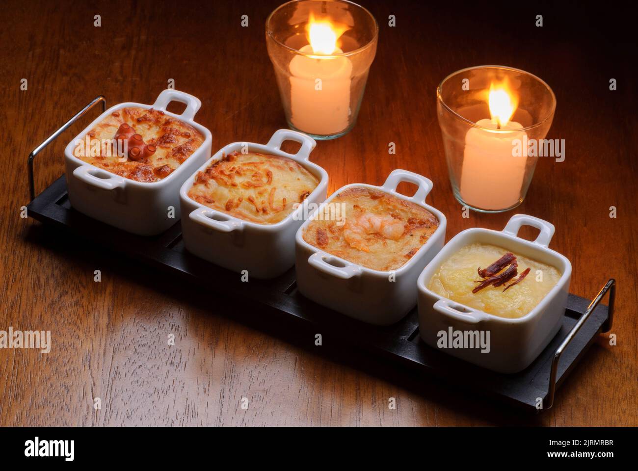 Traditional starters from Brazilian restaurants, known as escondidinho ...