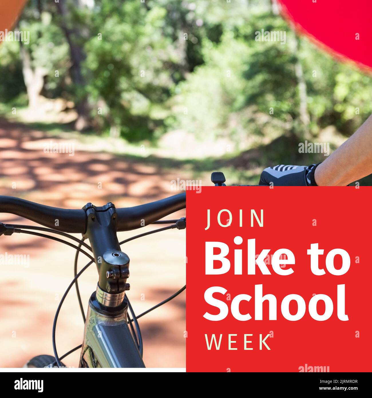 Digital image of cropped caucasian man riding bicycle with join bike to ...