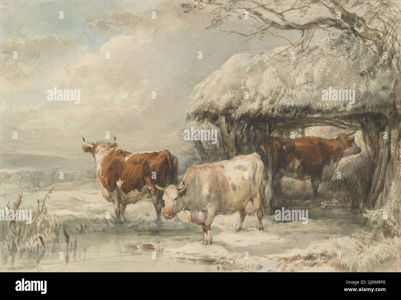 Cows in winter, 1853, England, by Henry Willis. Gift of Archdeacon F.H ...