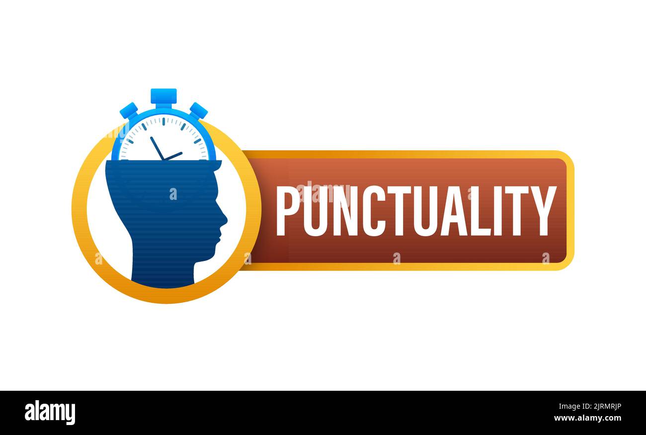 Punctual, planning interval, time management. Vector stock illustration ...