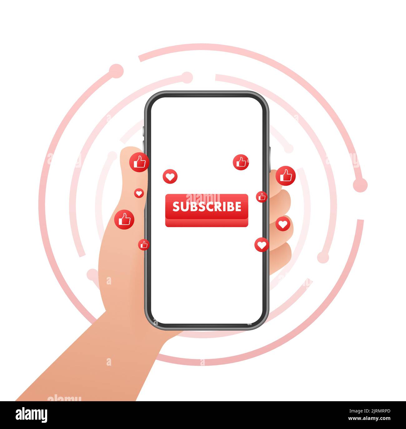 Subscribe button. Blogging, promotion. Social media concept. Streaming video. Vector stock ...