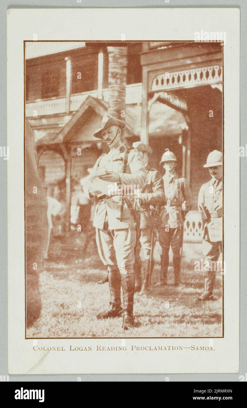 Postcard, 'Colonel Logan Reading Proclamation - Samoa', 1914, New ...