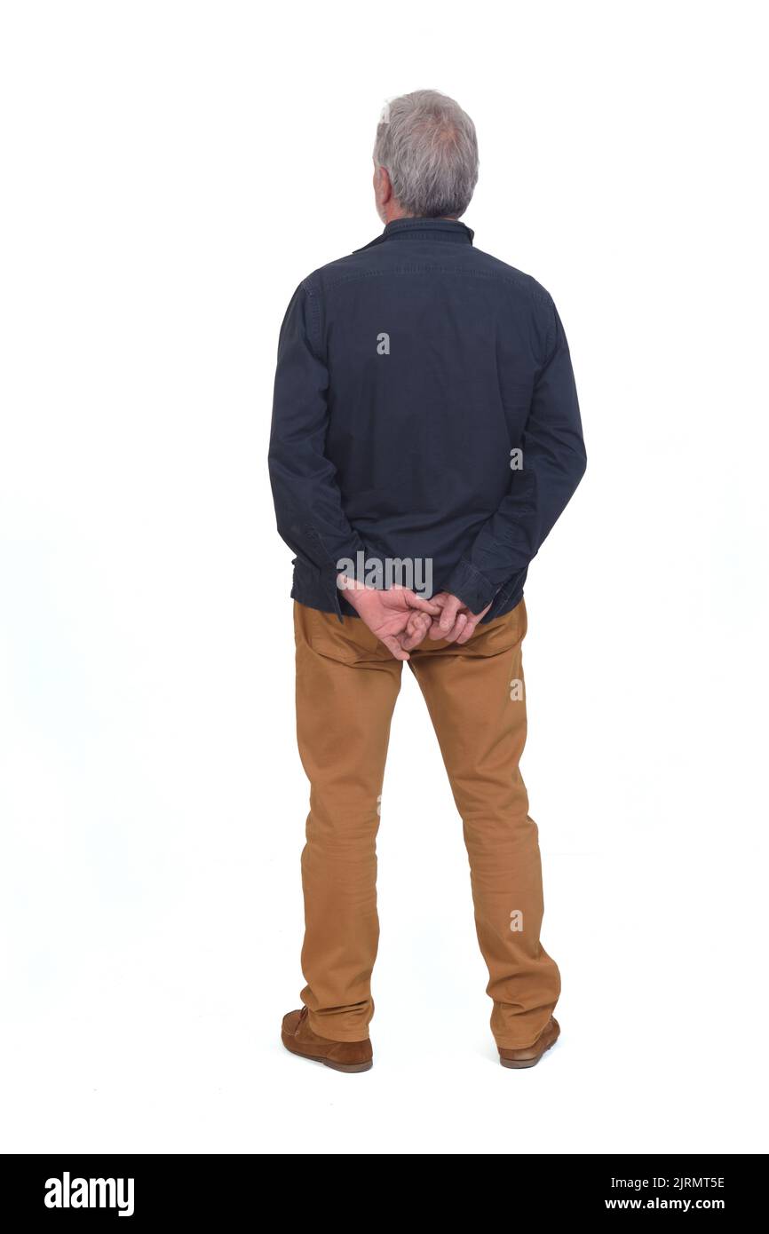 Old man hands behind back Cut Out Stock Images & Pictures - Alamy
