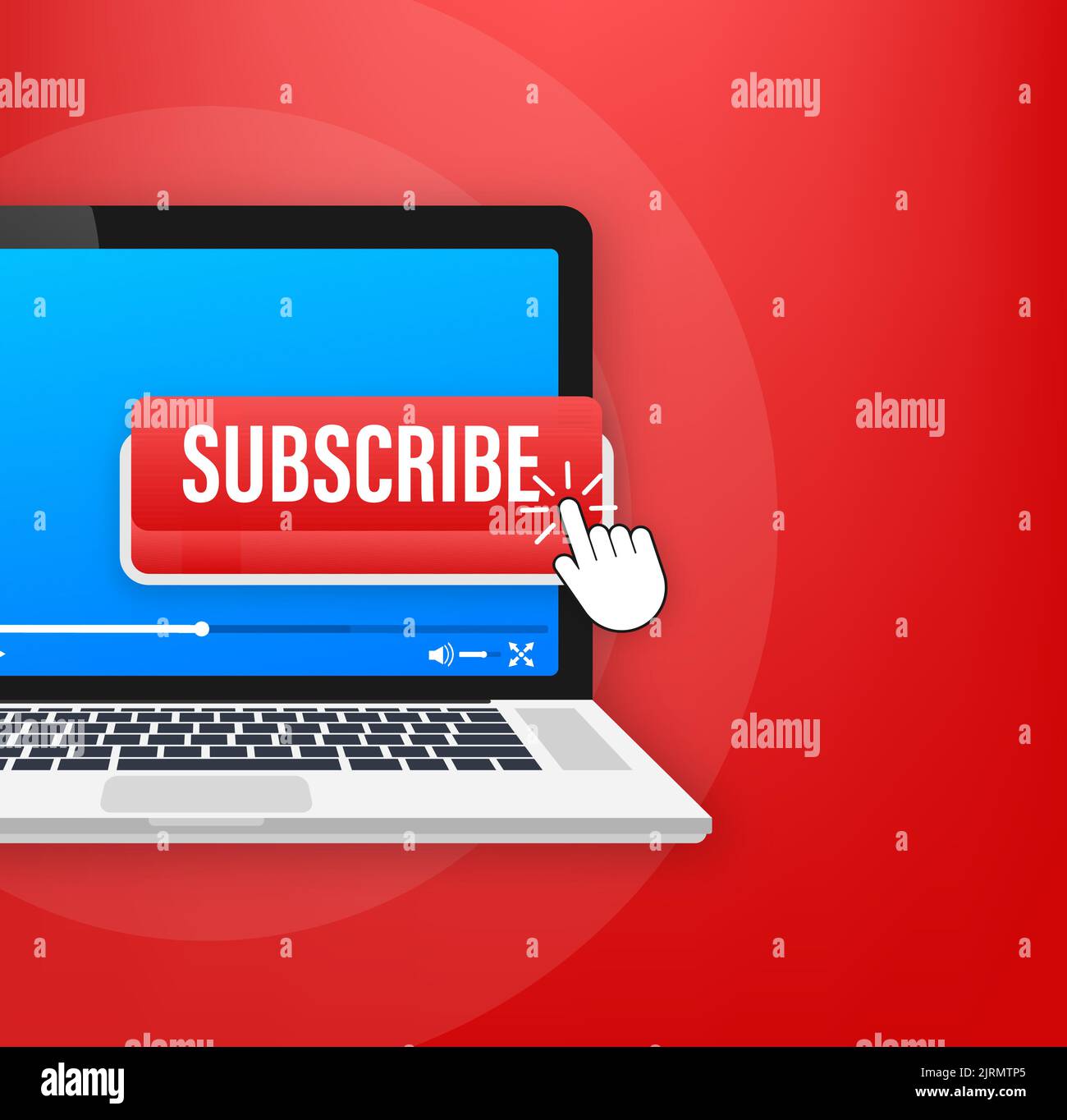 Subscribe button. Blogging, promotion. Social media concept. Streaming video. Vector stock ...