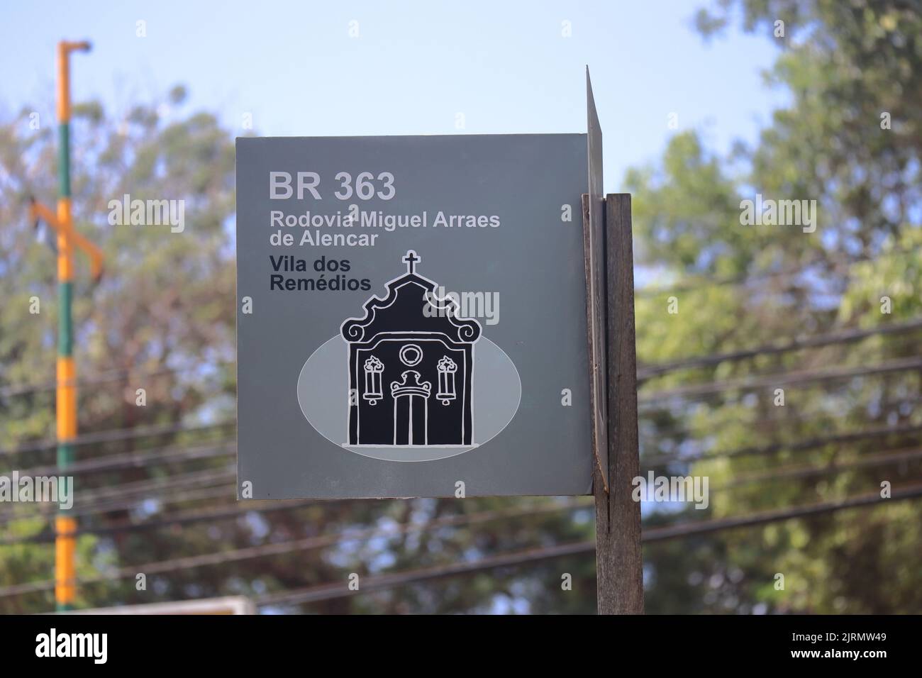 Indicative board of BR-363 road, the shortest Brazilian federal road ...