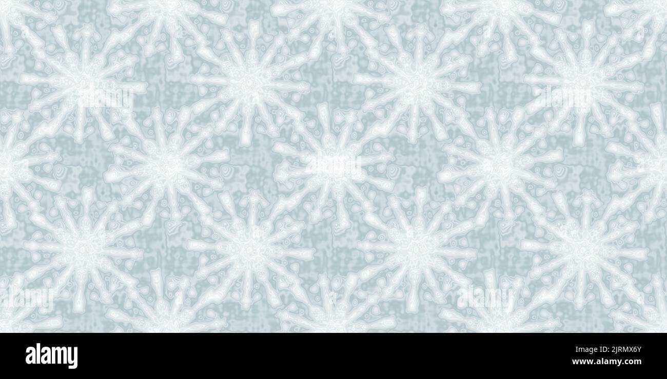 Soft ice blue snow flake border pattern background. Simple minimal ...