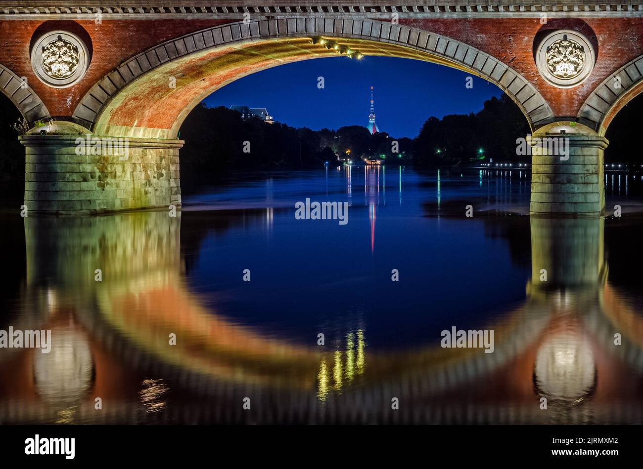 Turin (Torino) beautiful view with Ponte Isabella Stock Photo - Alamy