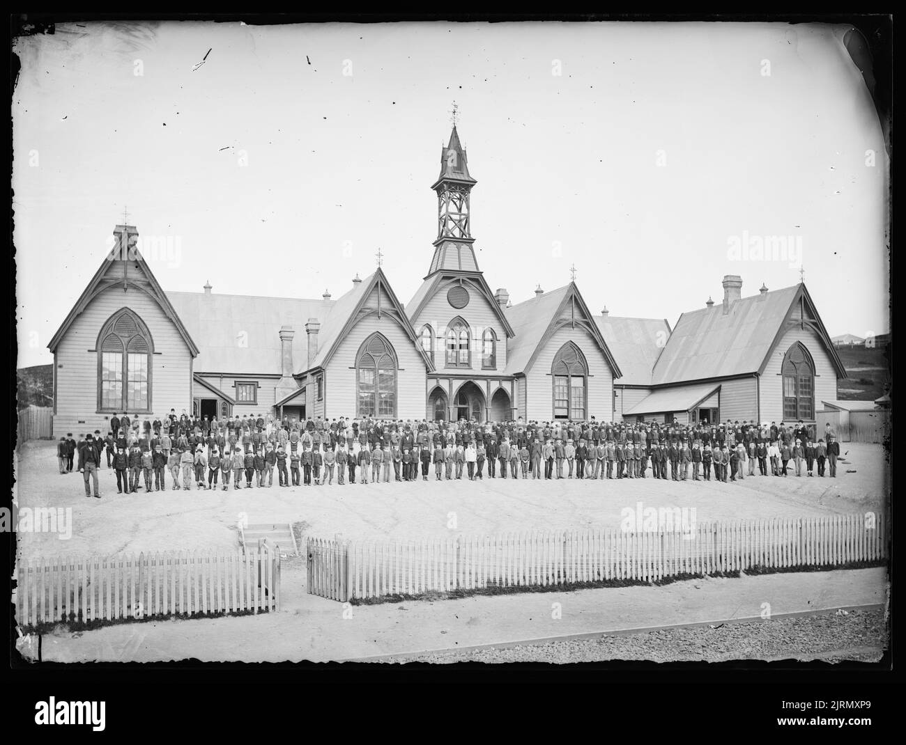 Mount Cook Boys' School, 1875, Wellington, by James Bragge Stock Photo ...