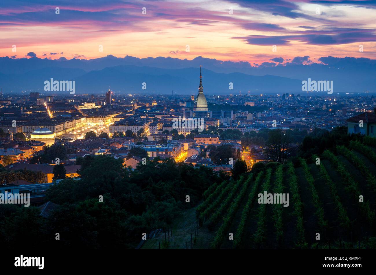 Turin (Torino) cityscape with the Mole Antonelliana Stock Photo - Alamy
