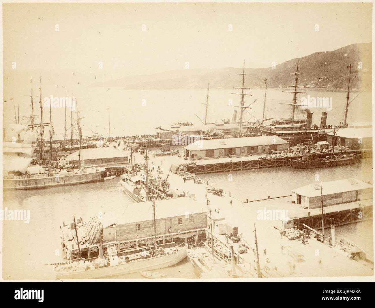 The Wharf, Wellington. From the album: New Zealand Views, circa 1880 ...