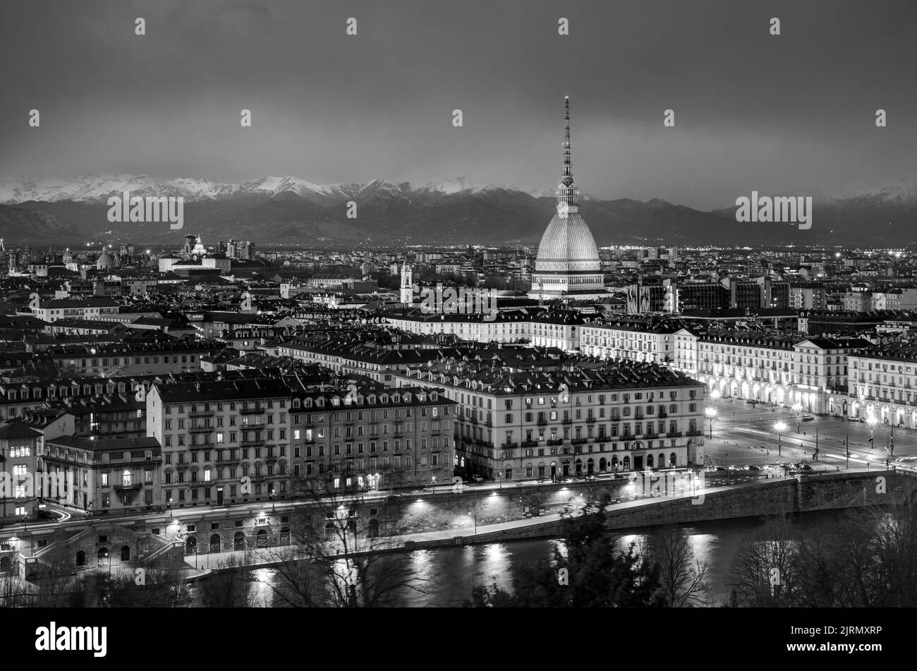 Torino skyline Black and White Stock Photos & Images - Alamy