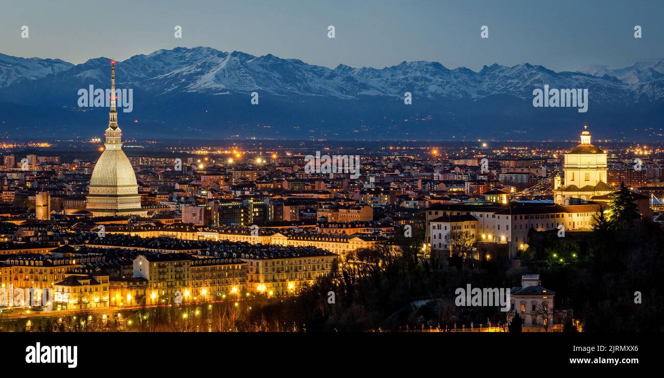 Turin (Torino) cityscape with the Mole Antonelliana Stock Photo - Alamy