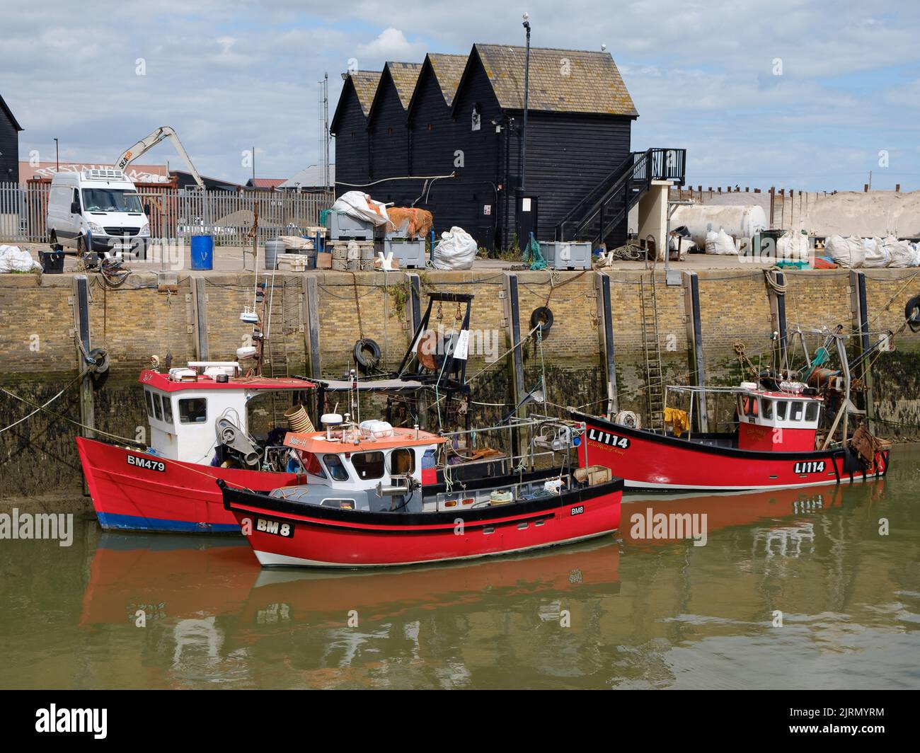3 fishing boats in Whitstable Harbour. BM 479 Lisa K, BM8 Susie H and ...