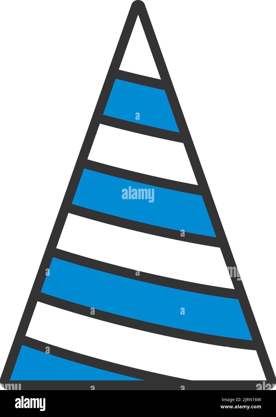 Party Cone Hat Icon. Editable Bold Outline With Color Fill Design ...