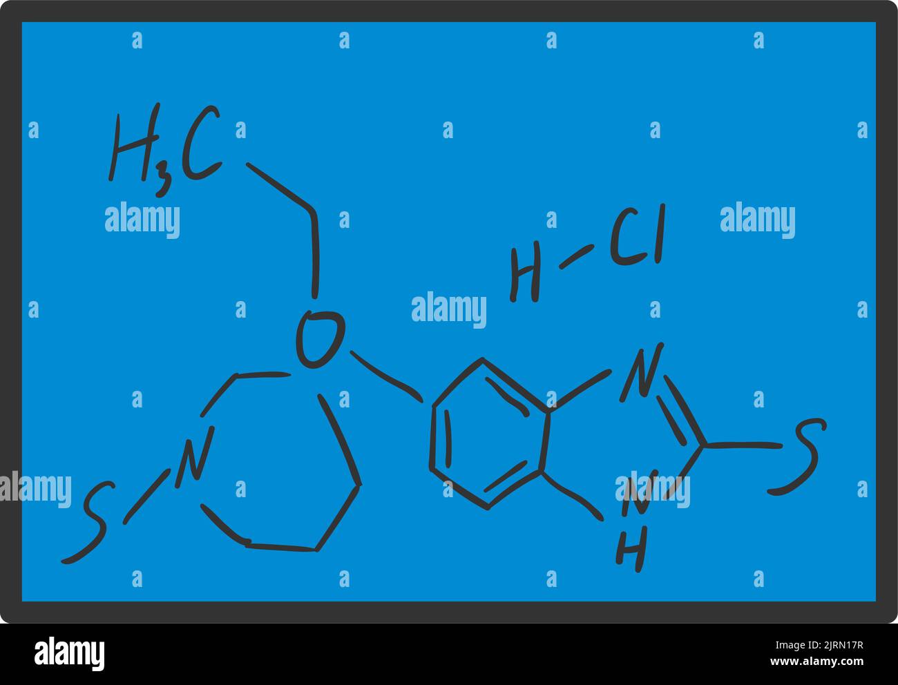 Icon Of Chemistry Formula On Classroom Blackboard. Editable Bold ...