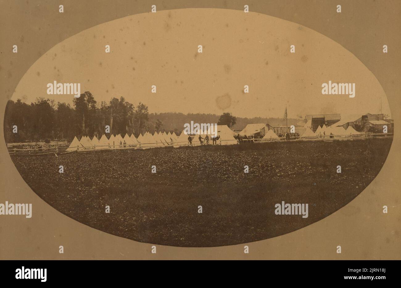 Untitled (Army camp), 1860s, New Zealand, maker unknown Stock Photo - Alamy