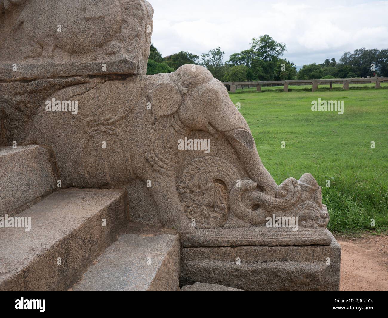 Decorative staircase for The Mahanavami platform at Hampi state ...