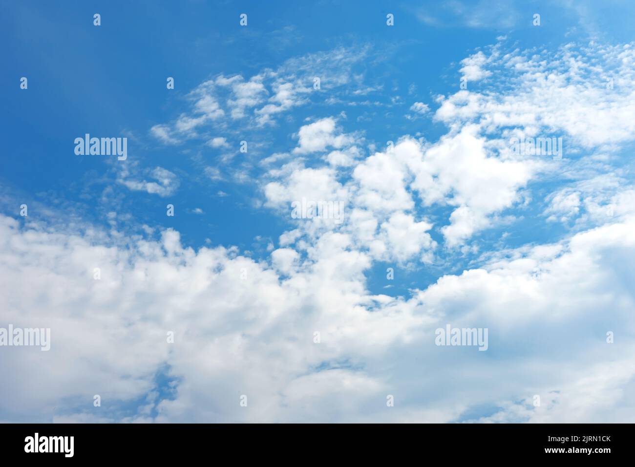 Blue sky with white clouds in sunny day. Beauty clear cloudy sky in ...
