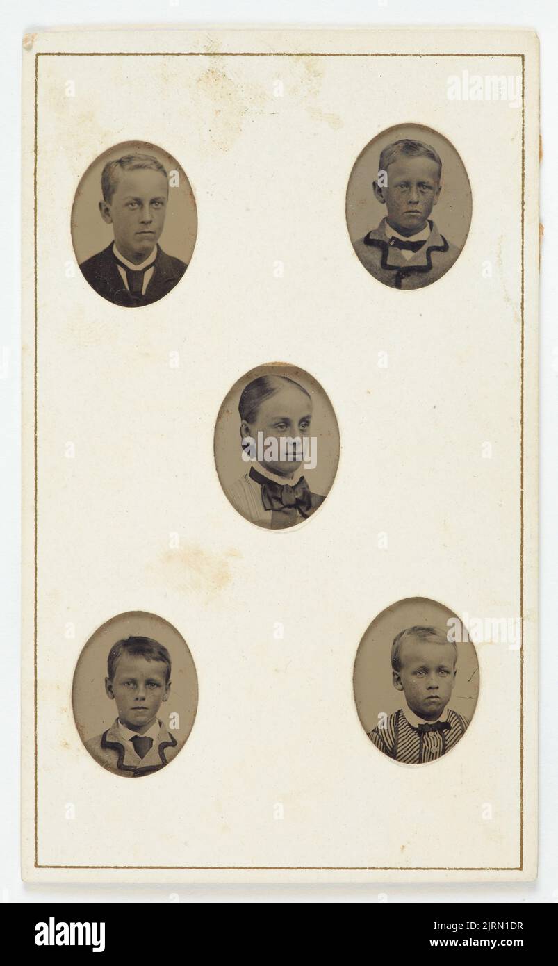 Five children from the Crompton-Smith family, circa 1880, New Zealand ...