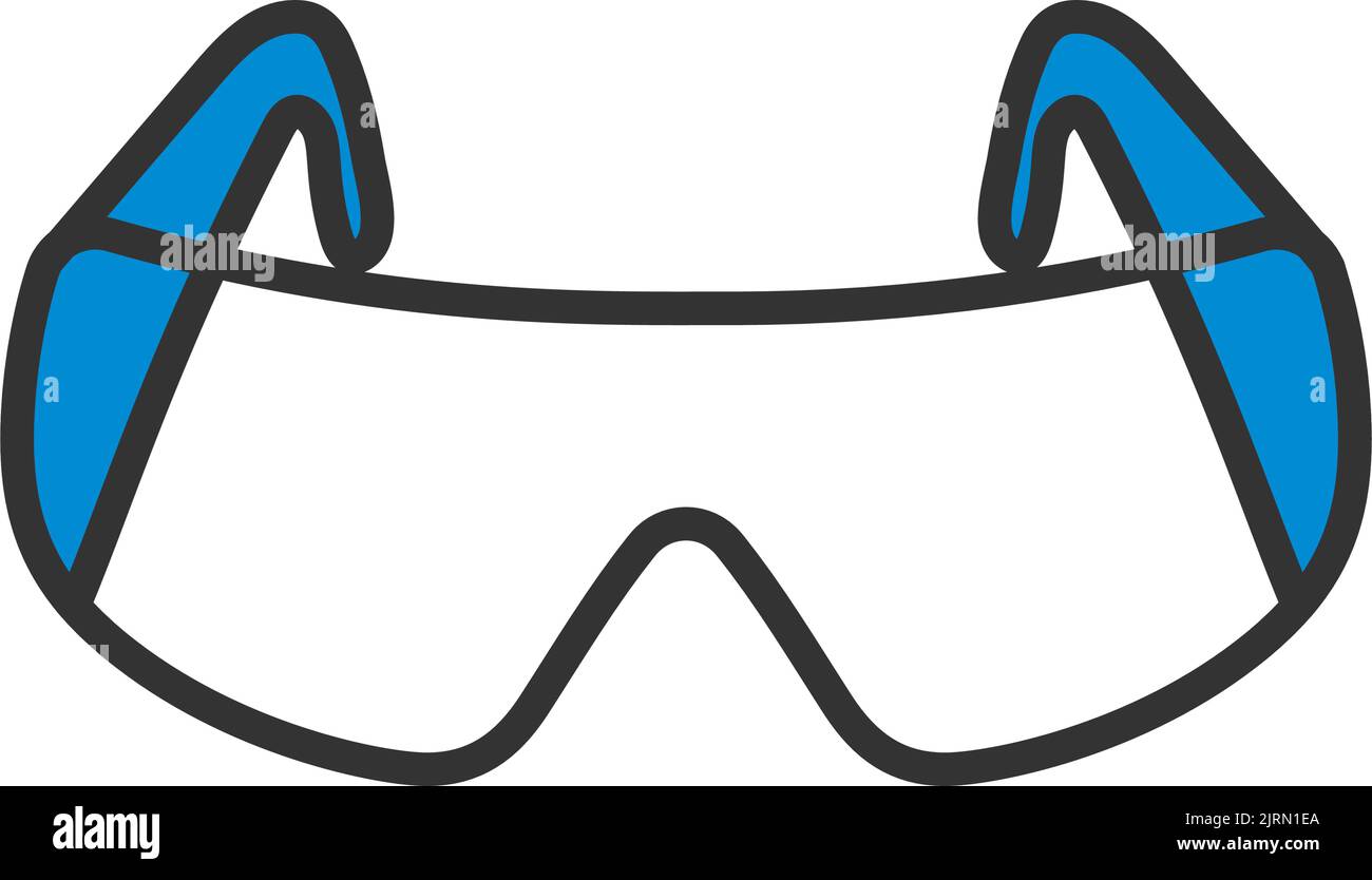 Icon Of Chemistry Protective Eyewear. Editable Bold Outline With Color ...
