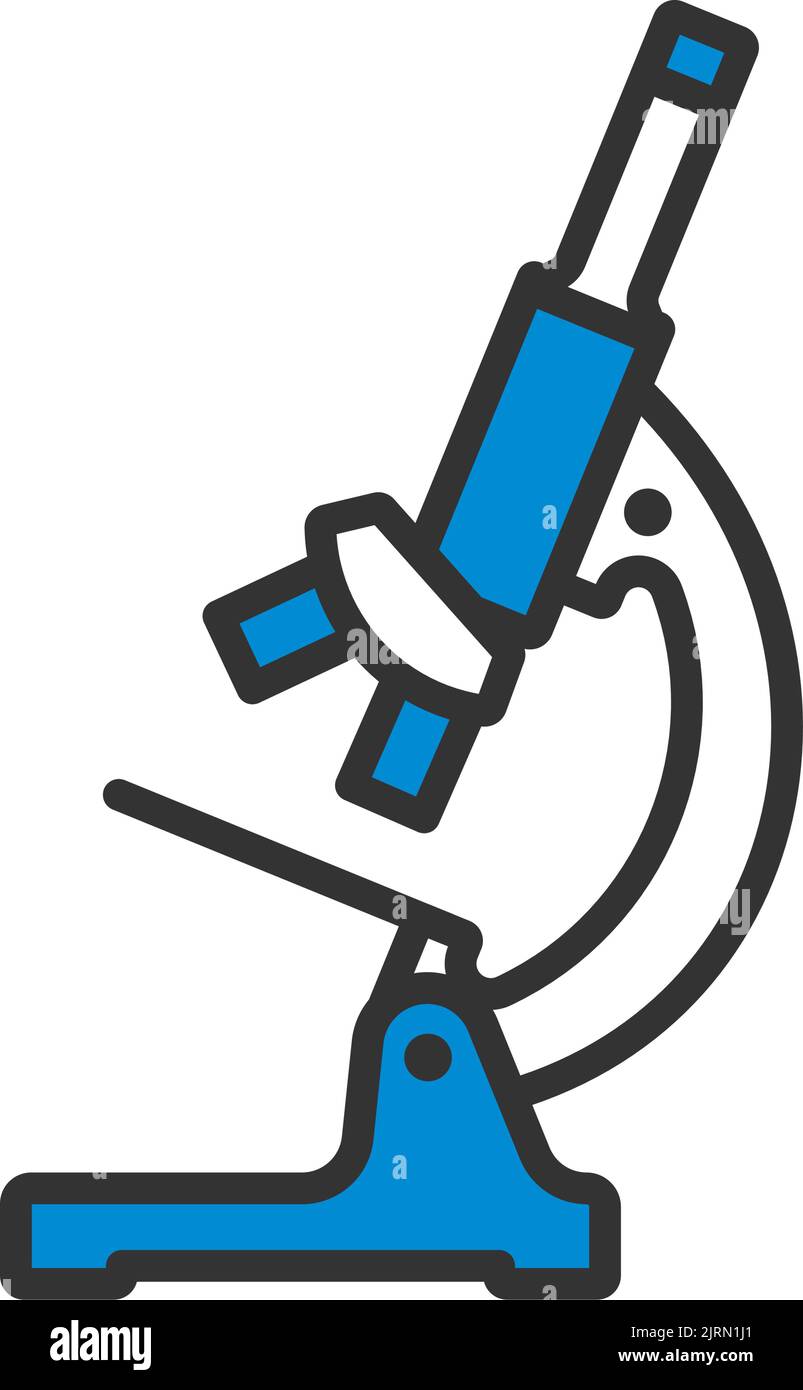 Icon Of Chemistry Microscope. Editable Bold Outline With Color Fill ...