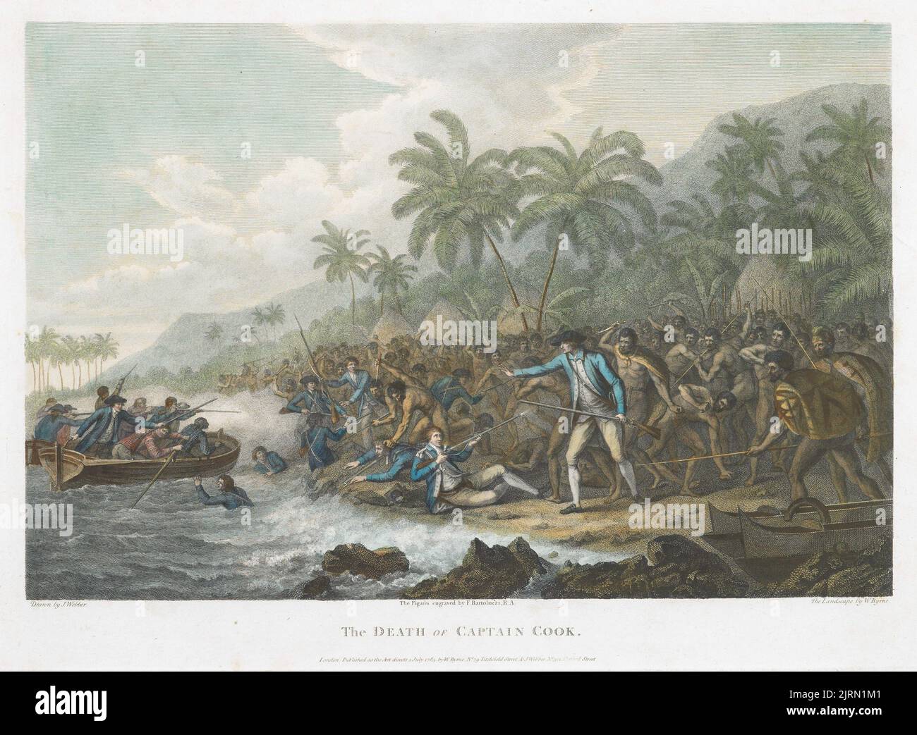 The death of Captain Cook, 1785, by Francesco Bartolozzi, William Byrne ...