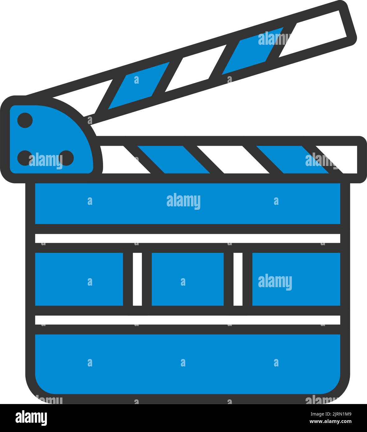 Movie Clap Board Icon. Editable Bold Outline With Color Fill Design ...