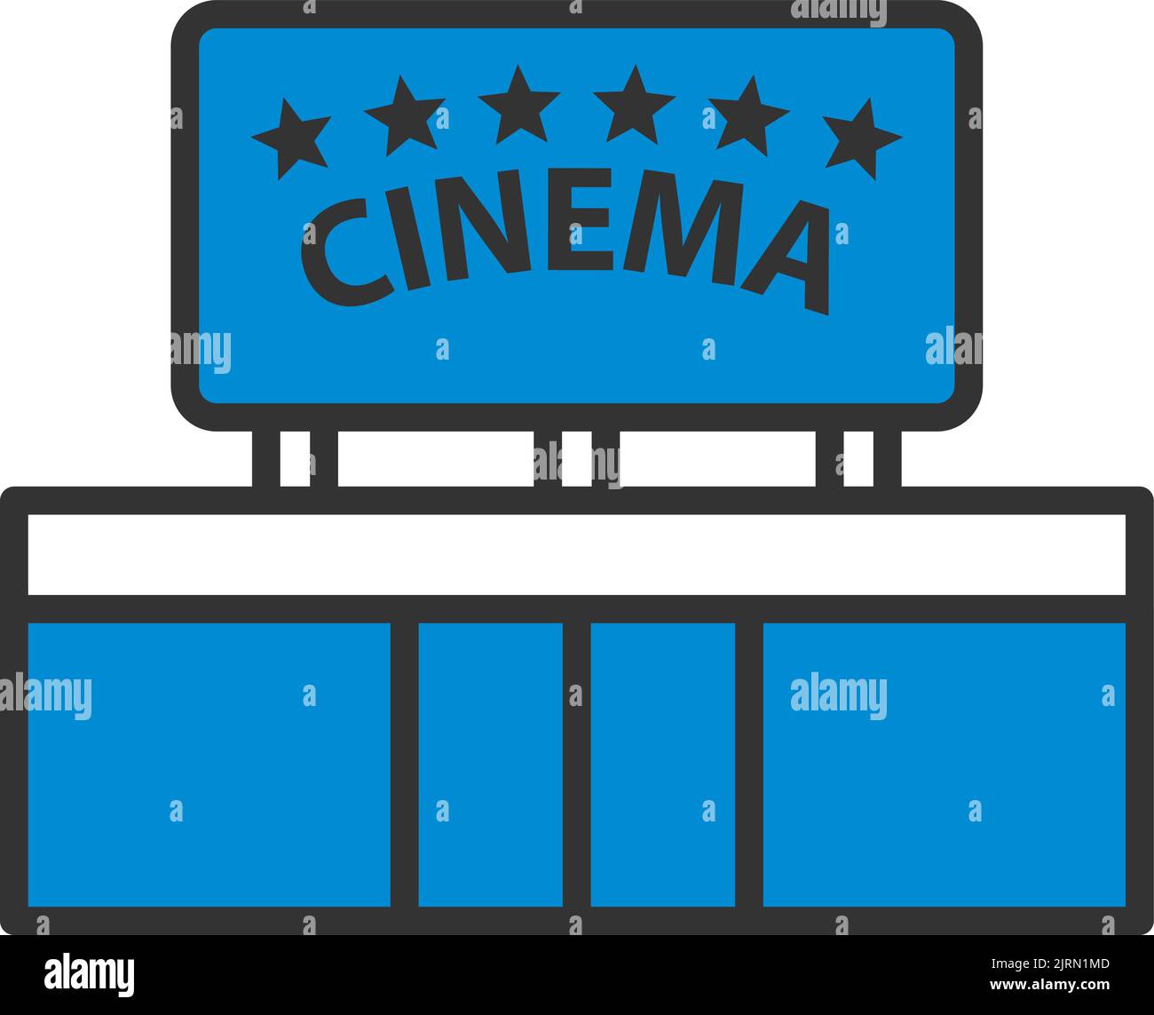 Cinema Entrance Icon. Editable Bold Outline With Color Fill Design ...