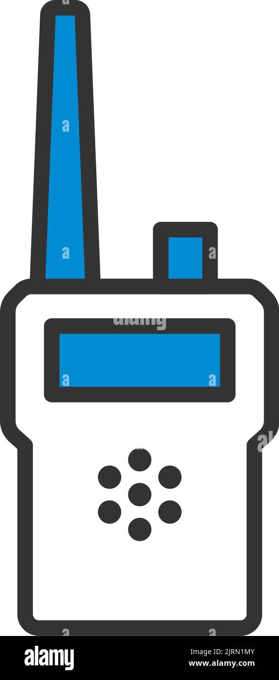 Portable Radio Icon. Editable Bold Outline With Color Fill Design ...