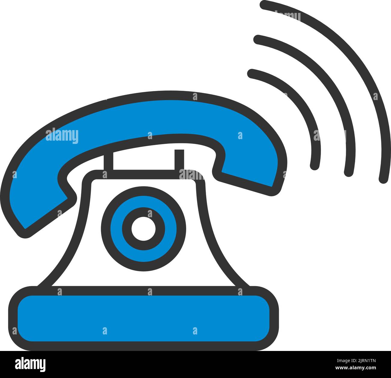 Old Telephone Icon. Editable Bold Outline With Color Fill Design ...