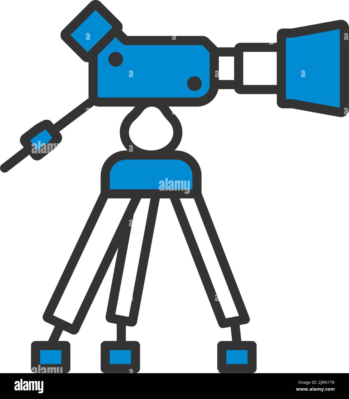 Movie Camera Icon. Editable Bold Outline With Color Fill Design. Vector ...