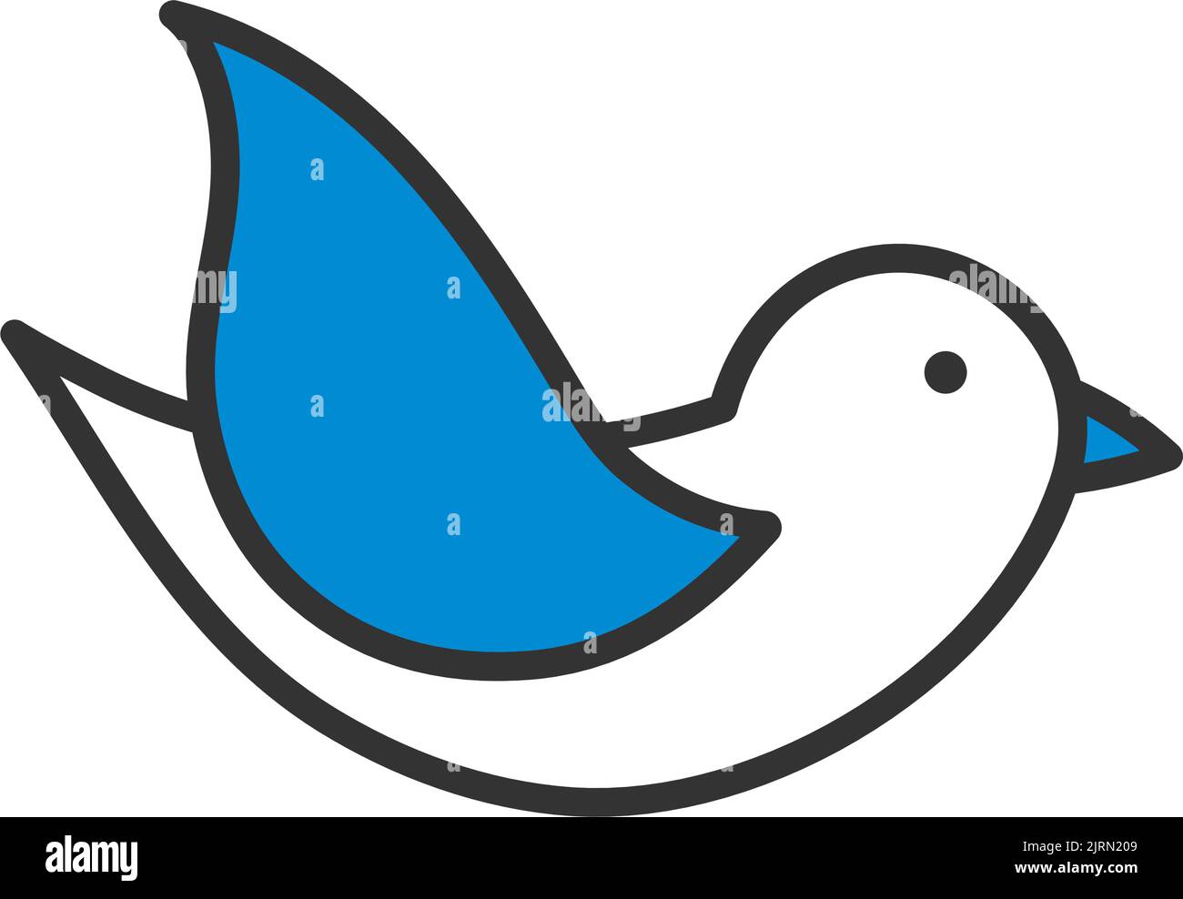 Bird Icon. Editable Bold Outline With Color Fill Design. Vector ...
