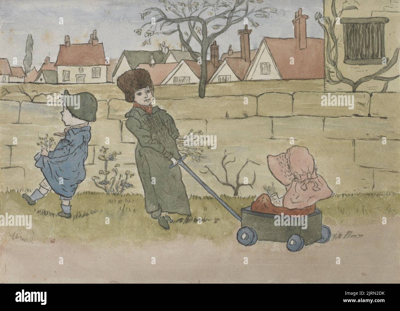 Children playing, United Kingdom, by Kate Greenaway. Gift of Archdeacon ...