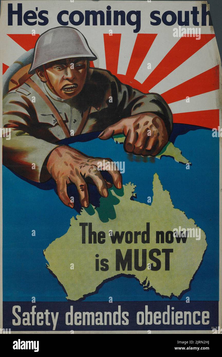 Poster, 'He's Coming South', 1942, Australia, by Department of ...