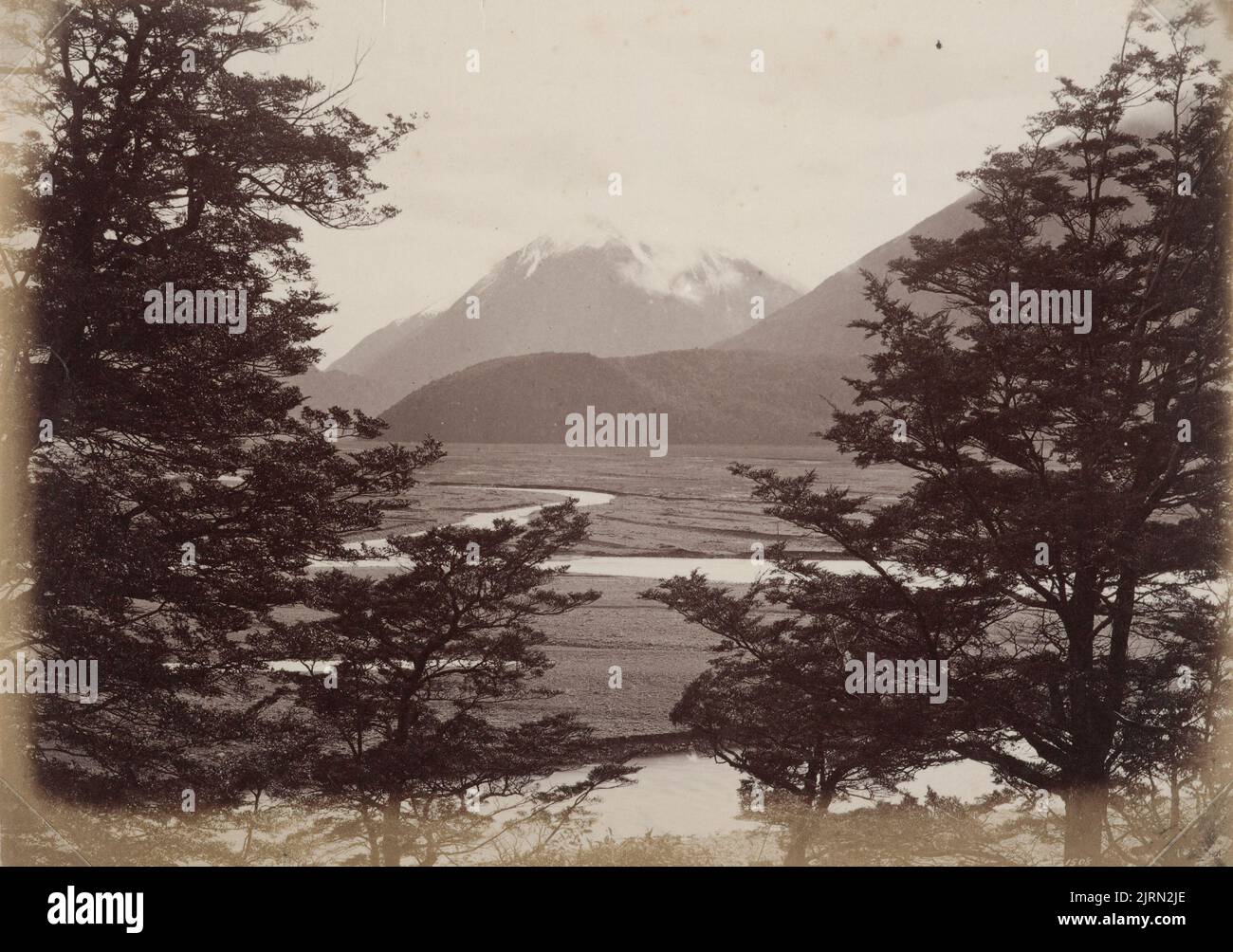 Bealey, the Waimakariri, 1880s, by Burton Brothers Stock Photo - Alamy