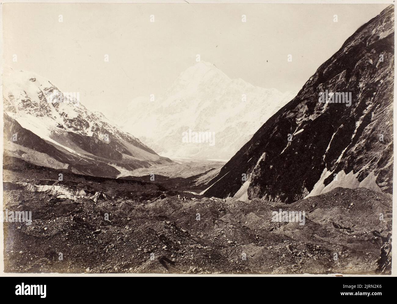 Mount Cook, (13,200 ft) from the Hooker Glacier, 1875, Dunedin, by ...