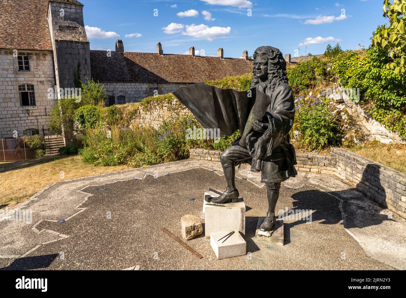 Statue von Vauban im UNESCO Welterbe Zitadelle von Besancon, Bourgogne ...
