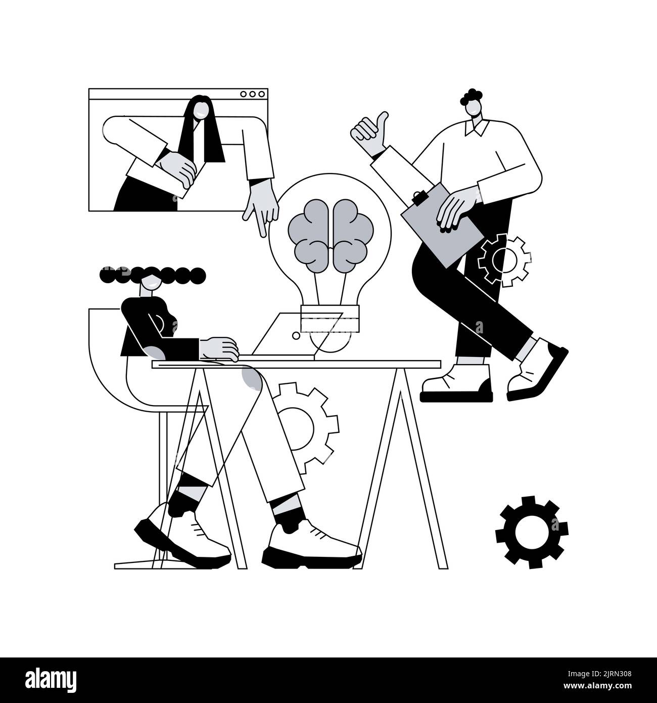 Brainstorming Abstract Concept Vector Illustration Teamwork Brainstorming Tools Idea