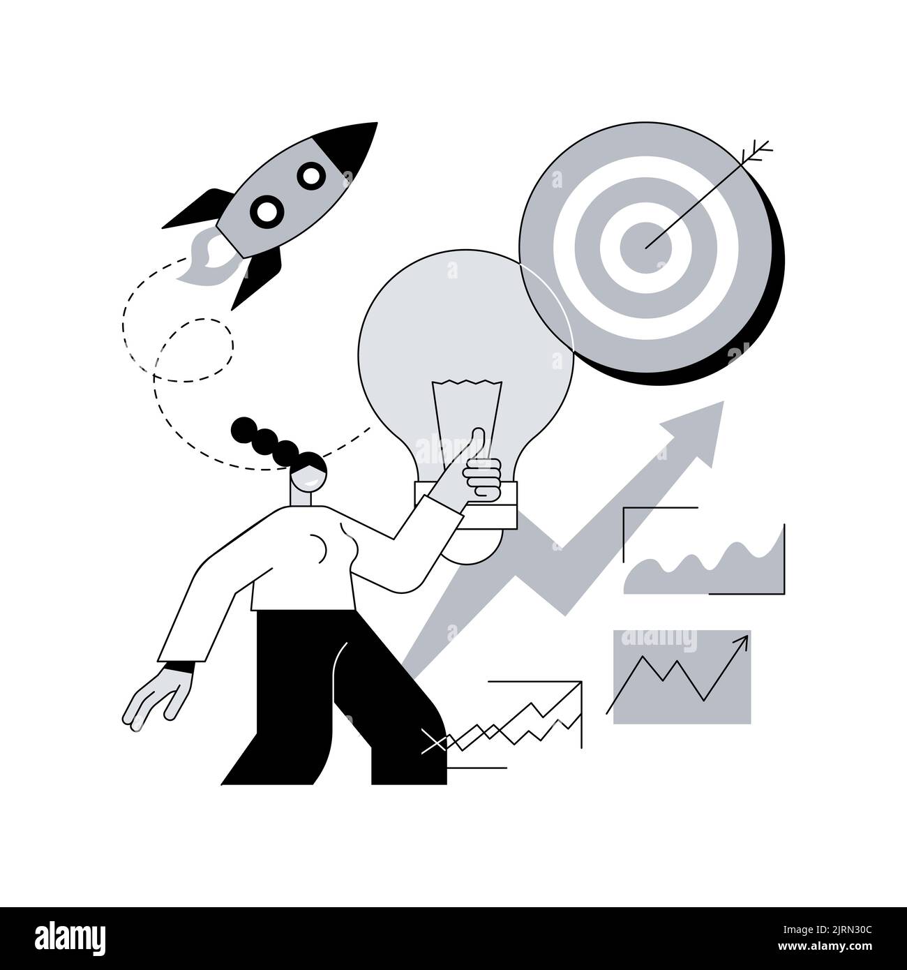 Idea management abstract concept vector illustration. Grow new idea ...