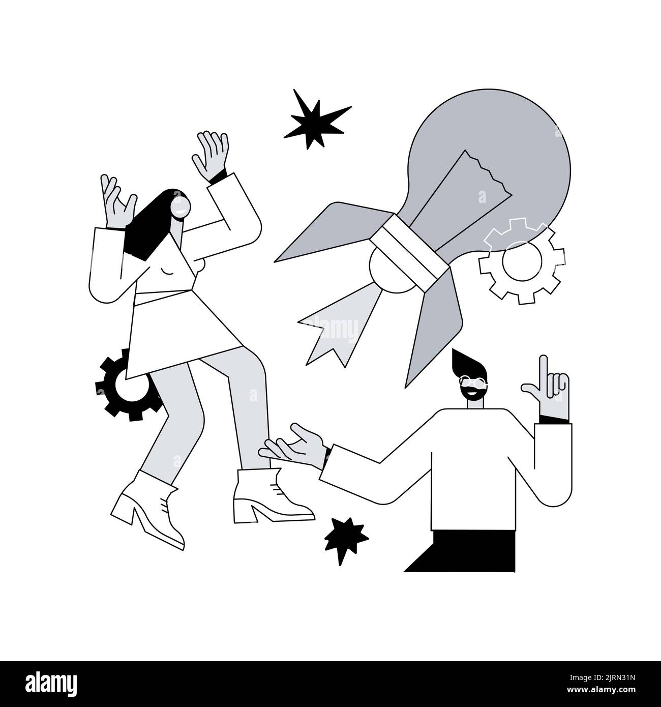 Creative idea abstract concept vector illustration. Creative team, idea ...