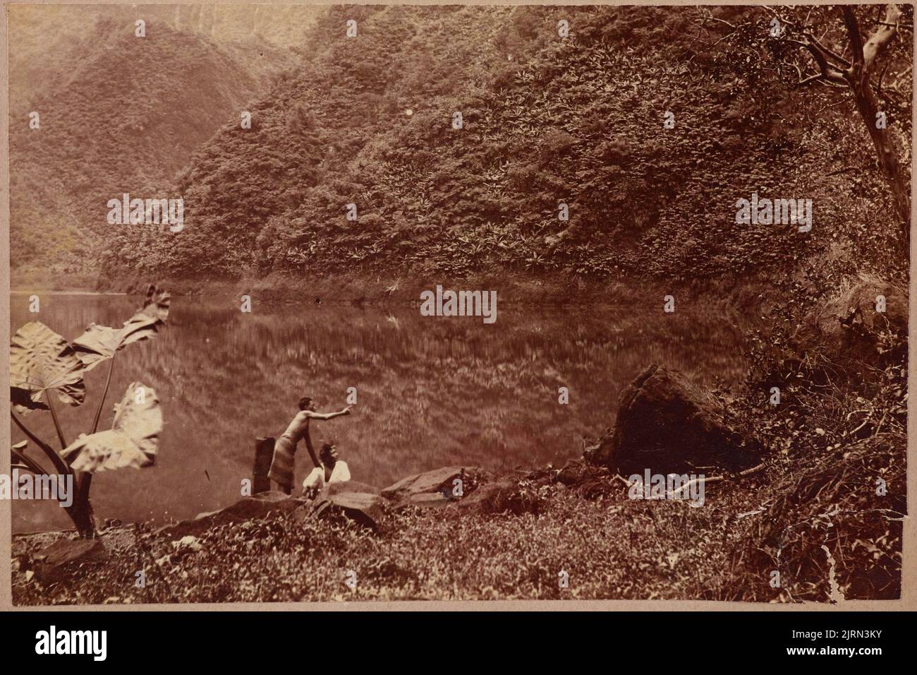 Two people at the lake. From the album: Tahiti, Samoa and New Zealand ...