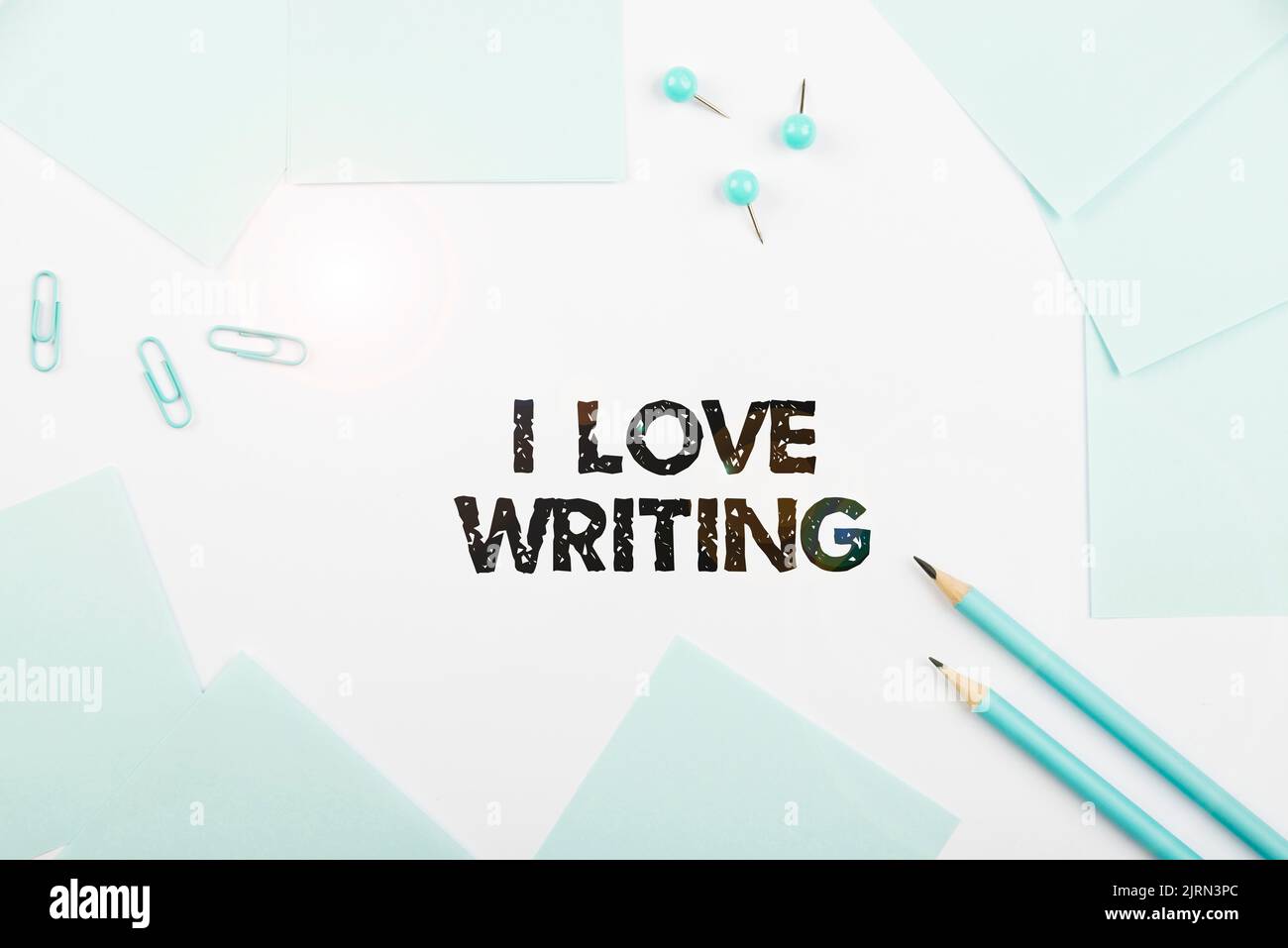 Hand writing sign I Love Writing. Business concept Affection for ...