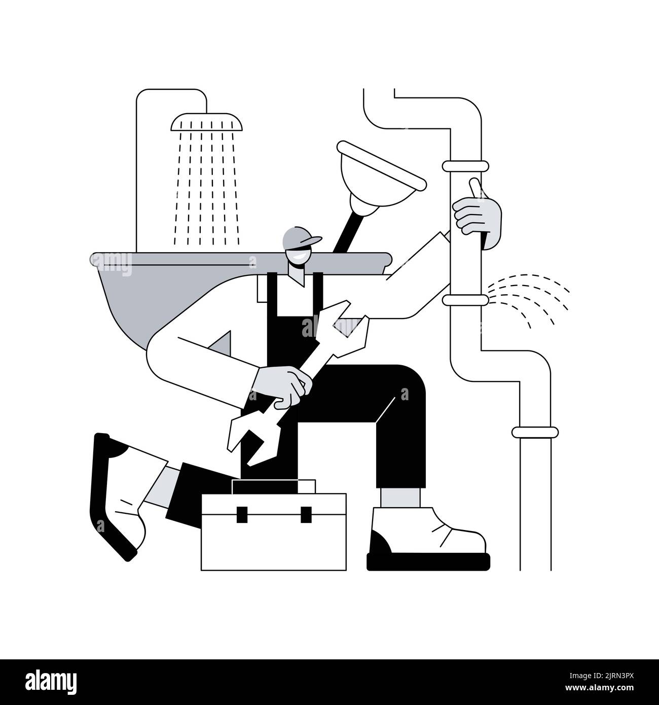 Plumber services abstract concept vector illustration. Full service ...